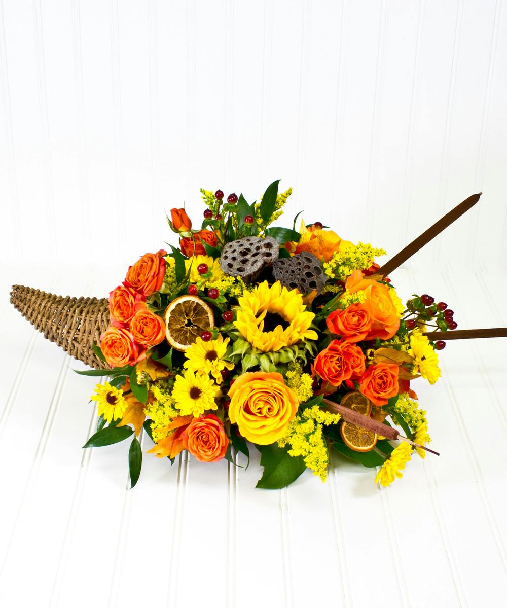 Cornucopia of Flowers - Thanksgivng Centerpiece Delivery - Westchester NY