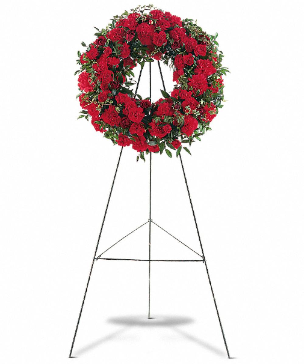 Red Regards Wreath - Funeral Flowers - Yonkers Florist